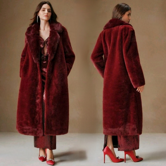 Boutique | Jackets & Coats | Sold Nwt Burgandy Red Luxury Oversized ...